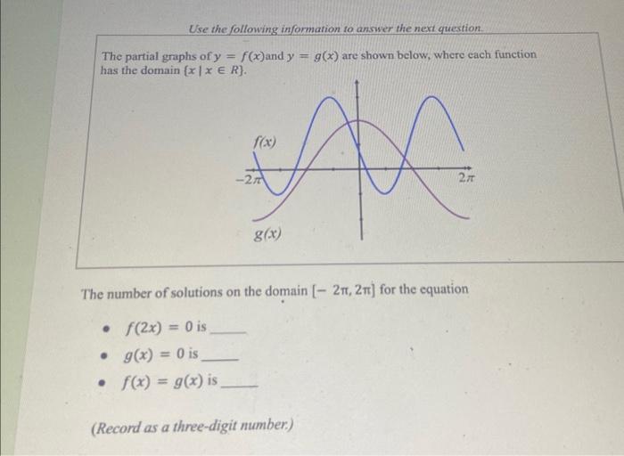 Solved The partial graphs of y=f(x) and y=g(x) are shown | Chegg.com