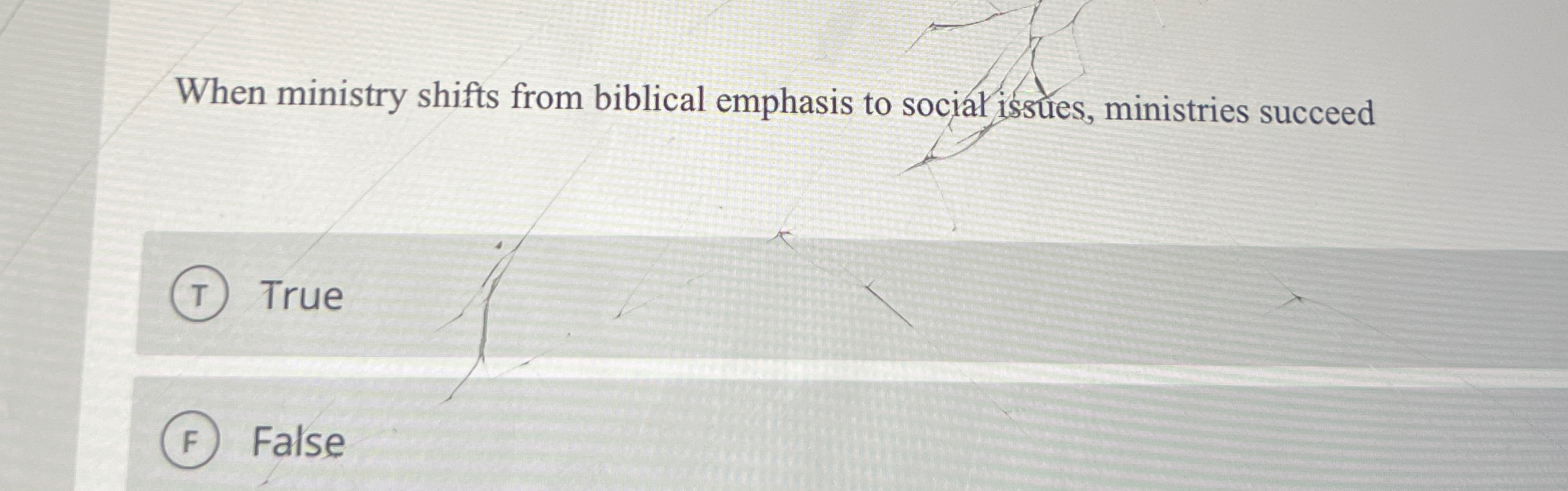 Solved When ministry shifts from biblical emphasis to social | Chegg.com