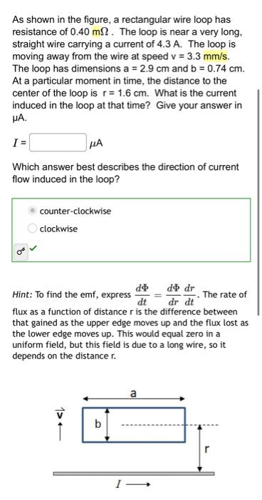 Solved As shown in the figure, a rectangular wire loop has | Chegg.com