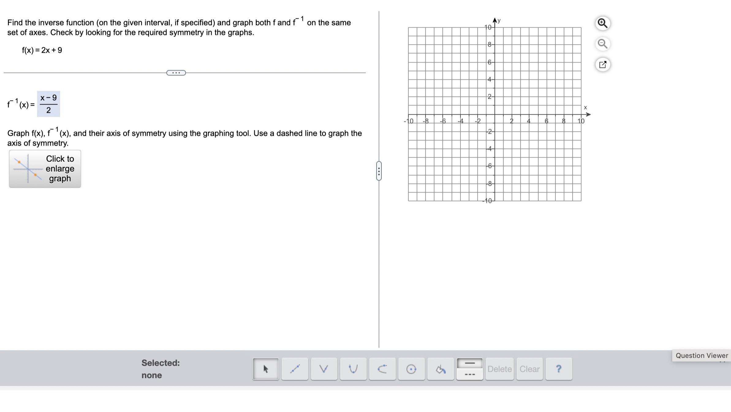 Solved Graph f(x),f-1(x), ﻿and their axis of symmetry using | Chegg.com