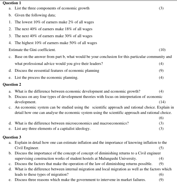Solved Question 1a. ﻿List the three components of economic | Chegg.com