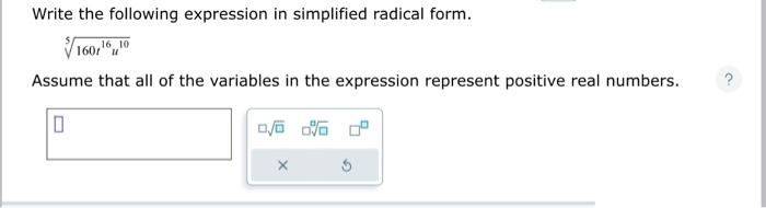 Solved Write the following expression in simplified radical | Chegg.com