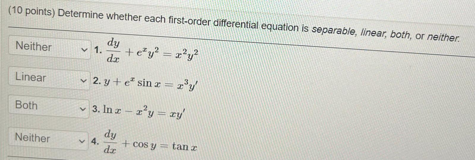Solved 10 points determine Whether Each First Order