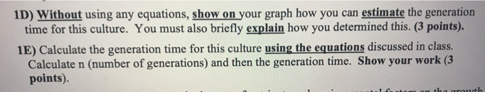 Solved how to calculate the generation time and the number | Chegg.com