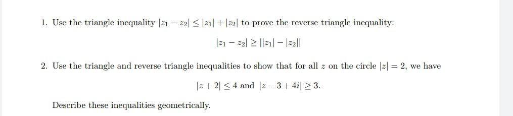 Solved 1. Use the triangle inequality 21 - 22
