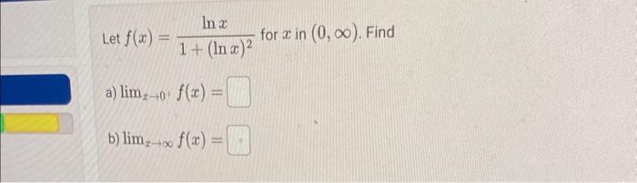 Solved limp→0(0.5xp+0.5yp)1/p=Let f(x)=1+(lnx)2lnx for x in | Chegg.com