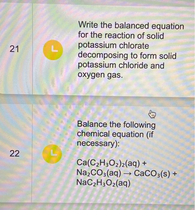 Solved Write the balanced equation for the reaction of solid | Chegg.com