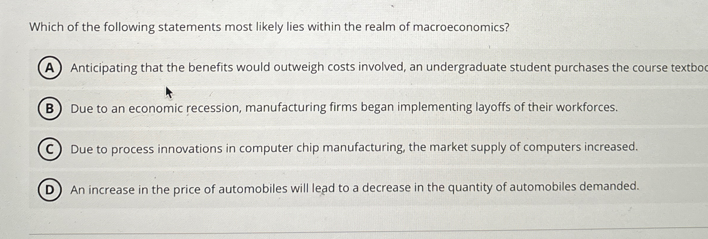 Solved Which of the following statements most likely lies | Chegg.com