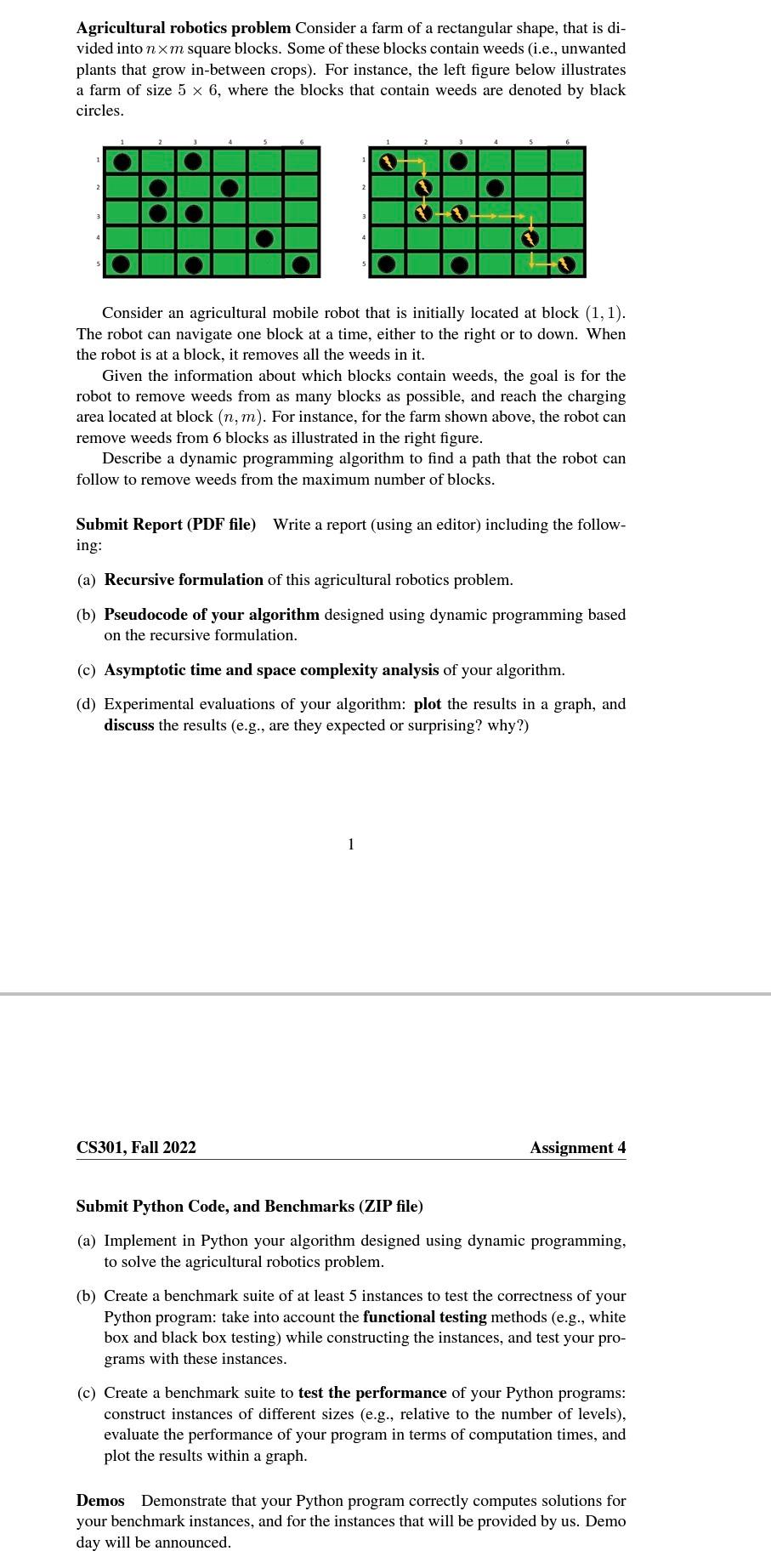 Solved Agricultural robotics problem Consider a farm of a | Chegg.com