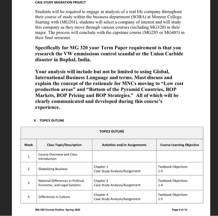 CASE STUDY MIGRATION PROJECT Students will be | Chegg.com