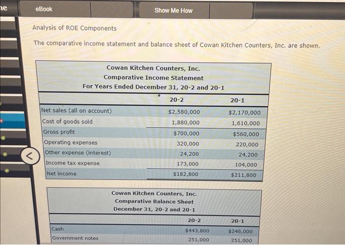 Solved compute ROE for 20-2 ising its three basic | Chegg.com