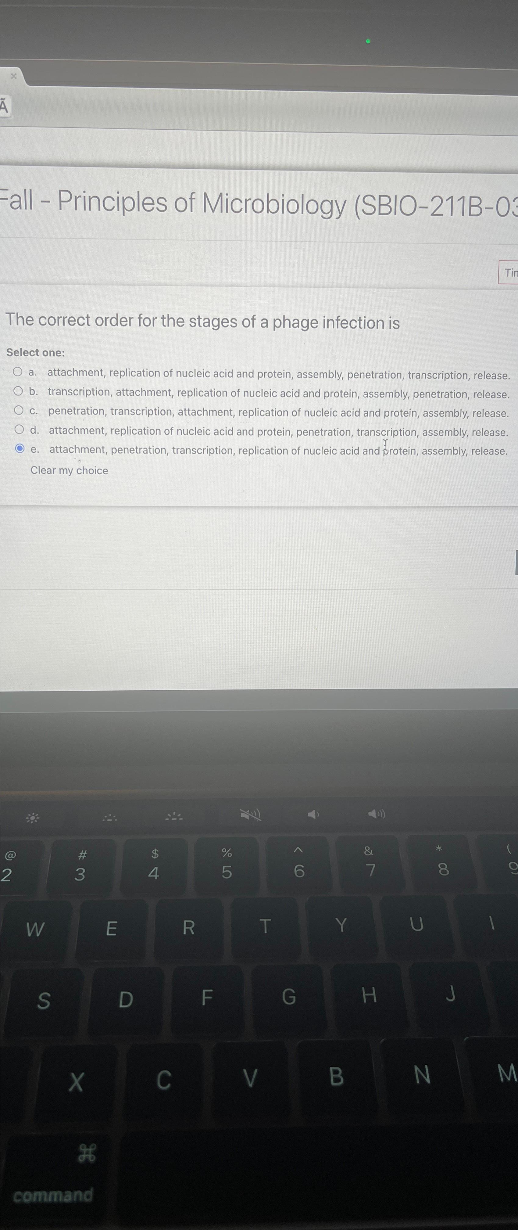Solved Fall - ﻿Principles of Microbiology (SBIO-211B-03The | Chegg.com