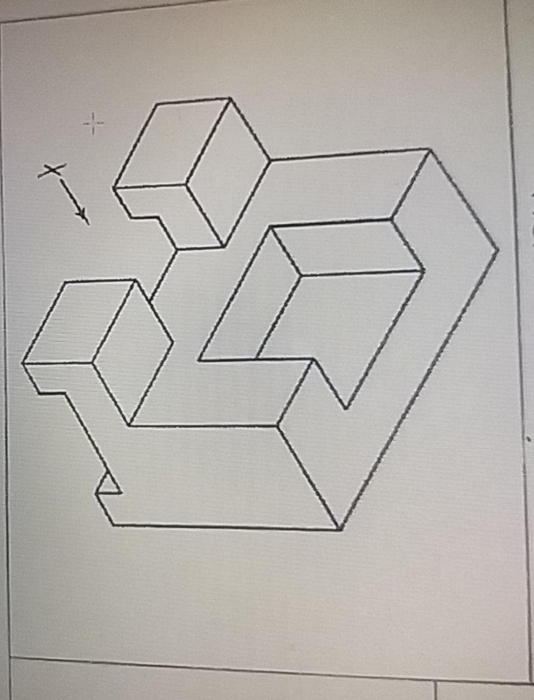 Solved Draw Orthographic Projection Front View Side View
