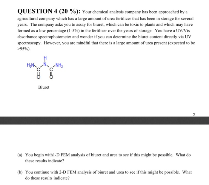 Solved QUESTION 4 (20 %): Your chemical analysis company has | Chegg.com