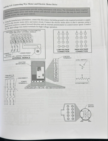 Mowiy 4-5. ﻿Connecting Wye Motor and Electric Motor | Chegg.com