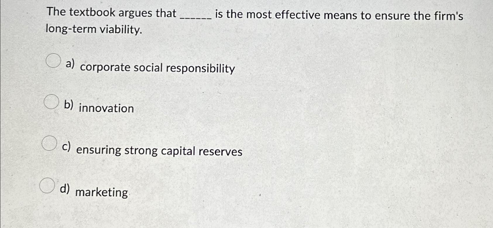 Solved The textbook argues that is the most effective means | Chegg.com