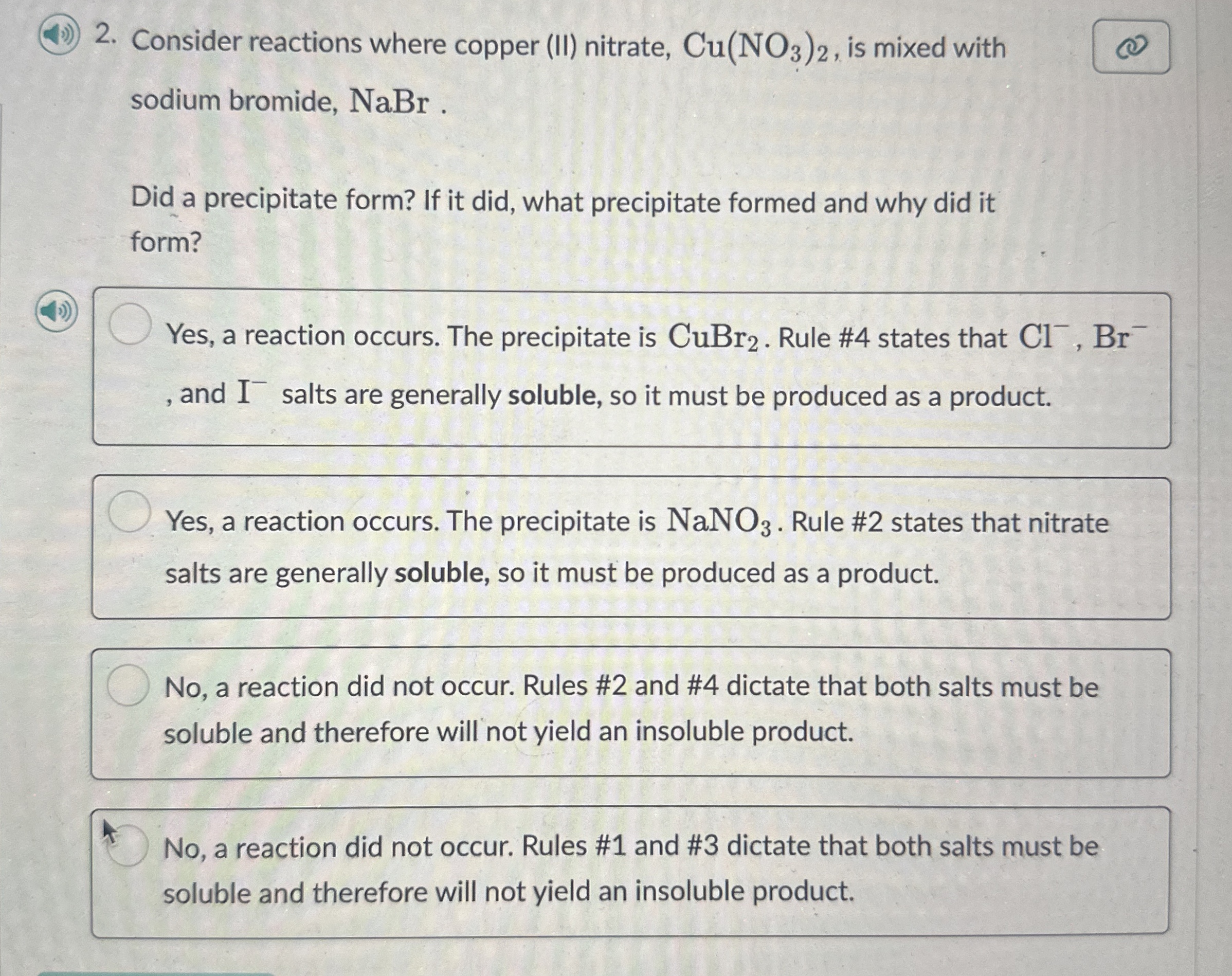 Solved Consider reactions where copper (II) ﻿nitrate, | Chegg.com