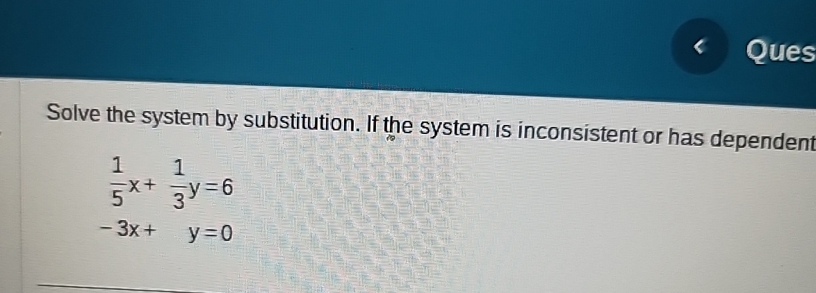 Solved Solve the system by substitution. If the system is | Chegg.com