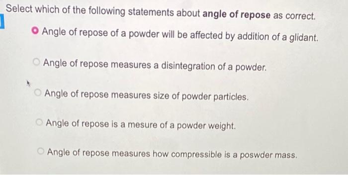 Solved Select which of the following statements about angle | Chegg.com