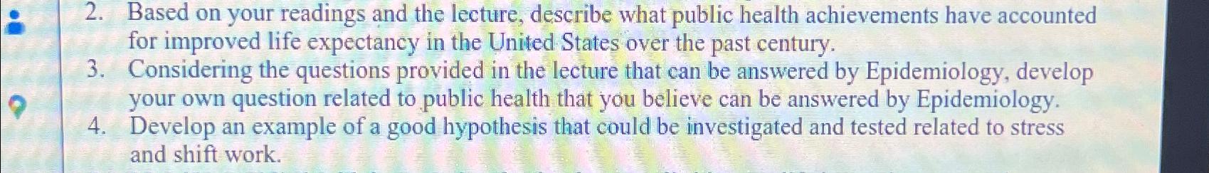 Solved Based on your readings and the lecture, describe what | Chegg.com