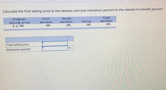 Solved Calculate the final selling price to the nearest cent | Chegg.com
