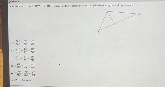 Solved In the following diagram, MCP∼ MTC, which of the | Chegg.com