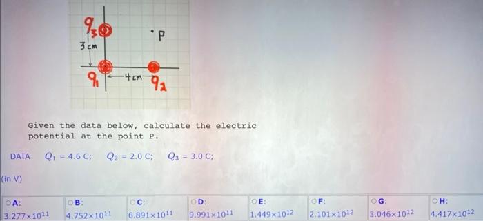 Solved Given the data below, calculate the electric | Chegg.com