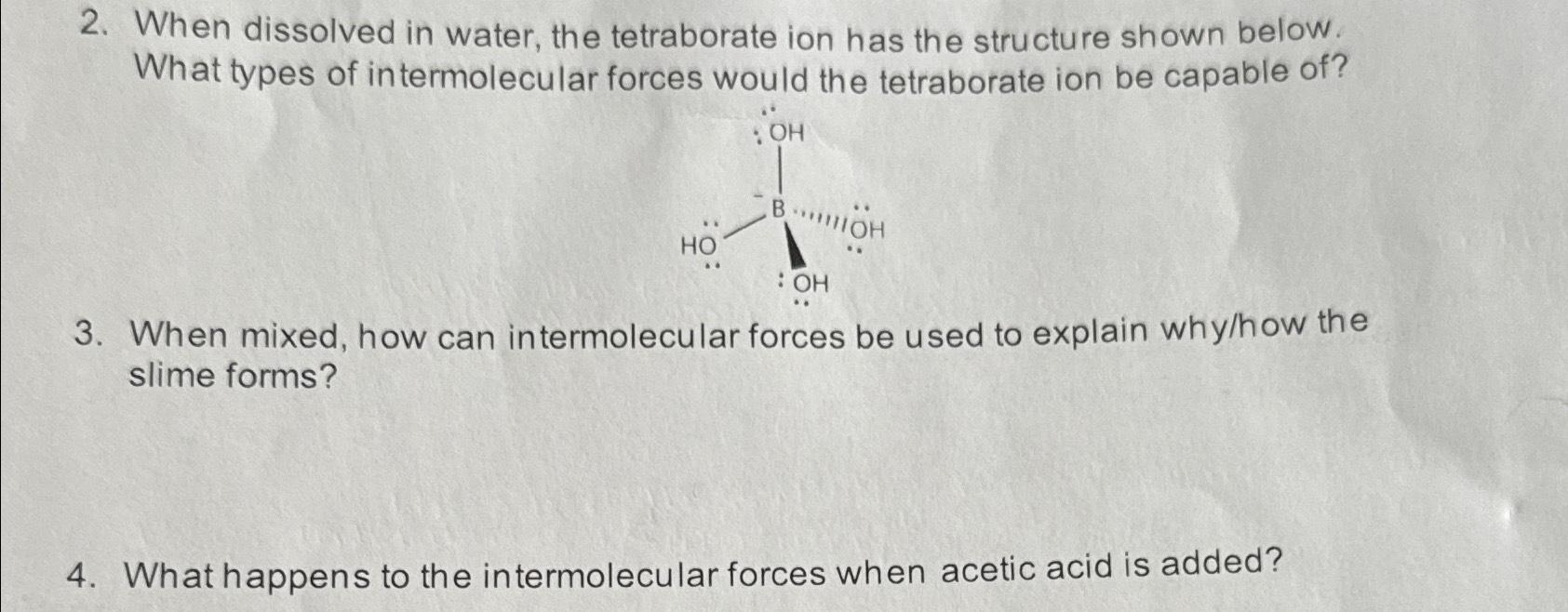 Solved When dissolved in water, the tetraborate ion has the | Chegg.com