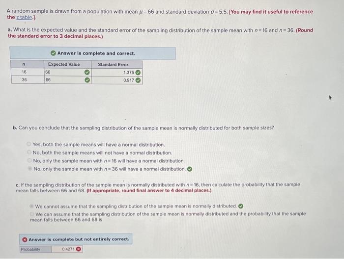 Solved A random sample is drawn from a population with mean | Chegg.com