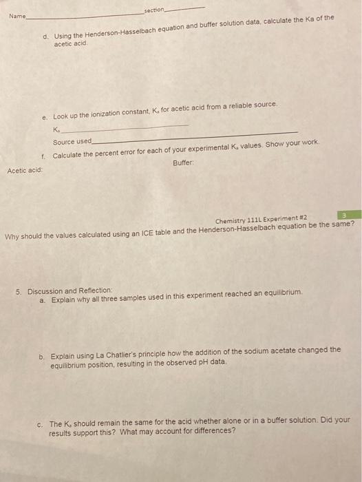 Solved section Name Prelab activities: 1. Read the | Chegg.com