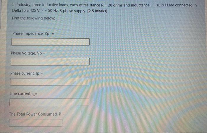 Solved In Industry, three Inductive loads, each of | Chegg.com