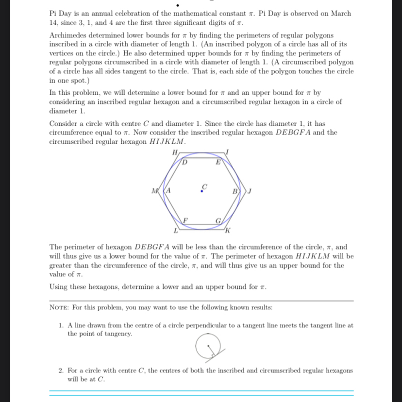 Solved Pi Day is an annual celebration of the mathematical | Chegg.com