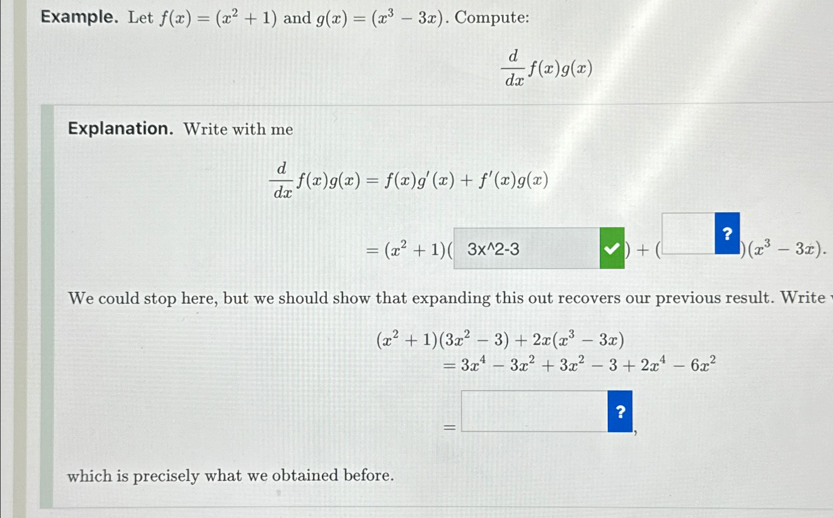 Solved Example. Let f(x)=(x^(2)+1) and g(x)=(x^(3)-3x). | Chegg.com