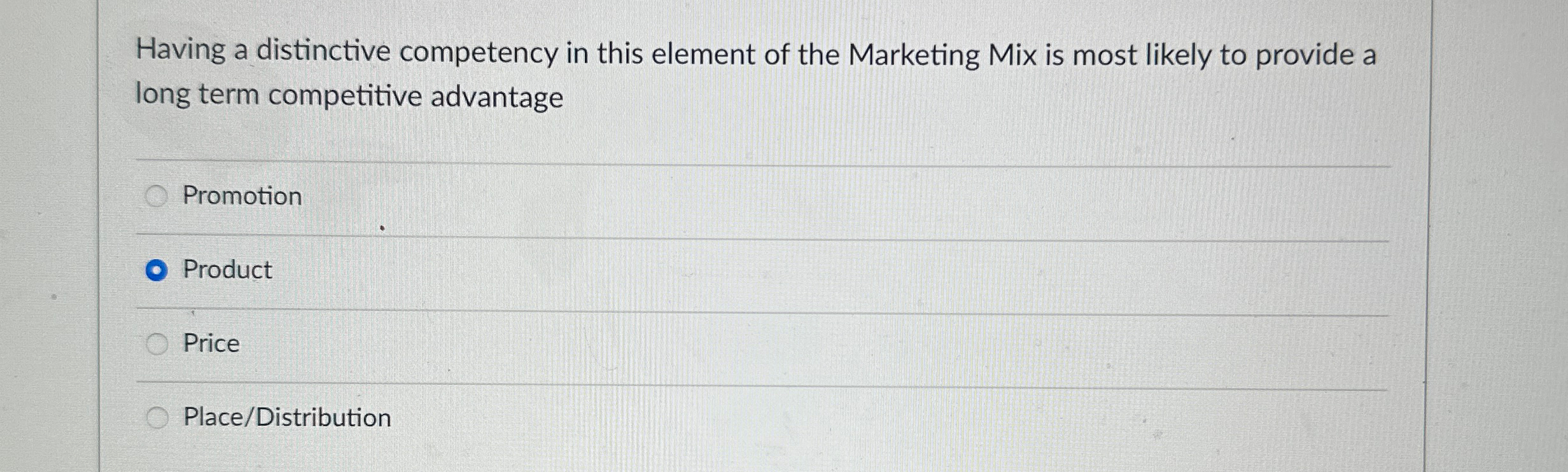 Solved Having a distinctive competency in this element of | Chegg.com