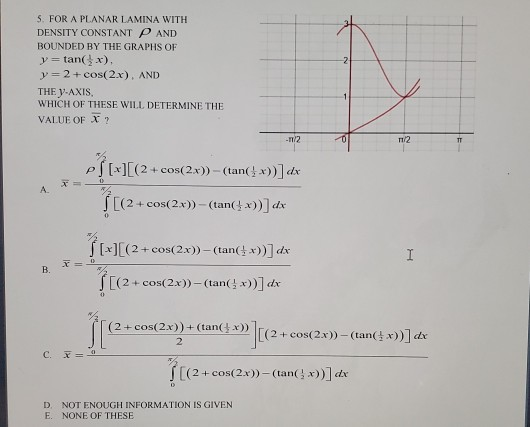 Solved S. FOR A PLANAR LAMINA WITH DENSITY CONSTANT P AND | Chegg.com