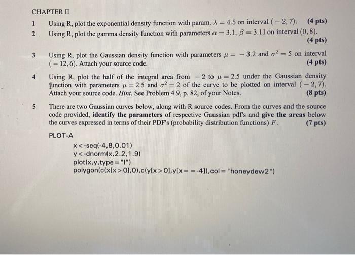 Solved 1 2 4 CHAPTER II Using R, plot the exponential | Chegg.com