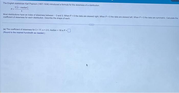 Solved The English statistician Karl Pearson (1857-1936) | Chegg.com