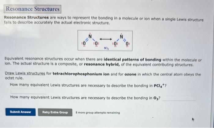 Solved Resonance Structures are ways to represent the | Chegg.com