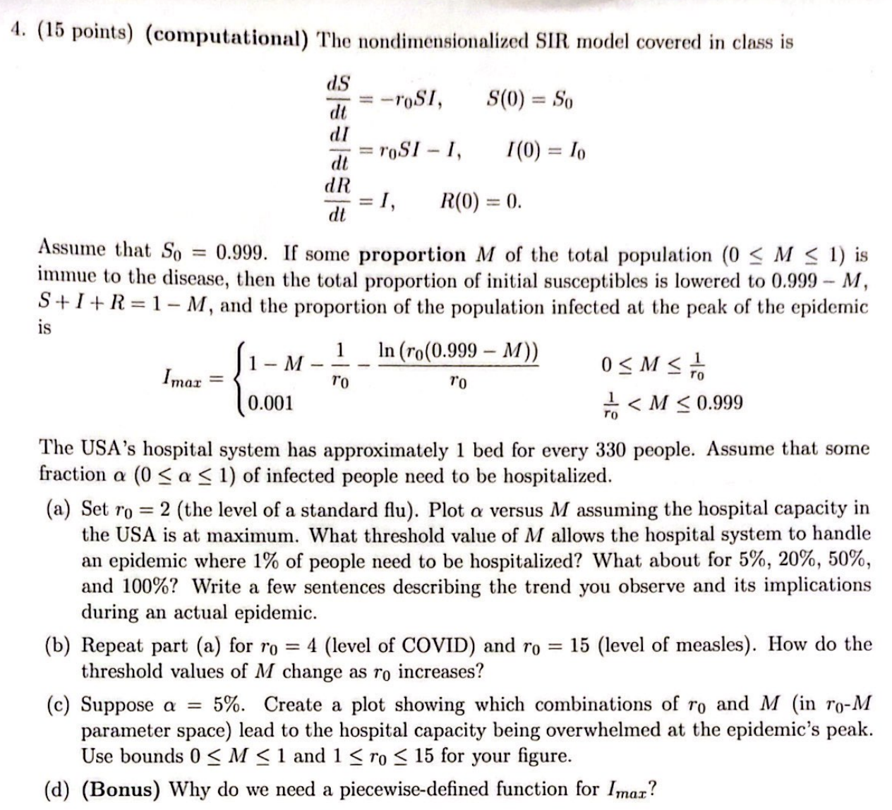 Solved (15 ﻿points) (computational) ﻿The nondimensionalized | Chegg.com