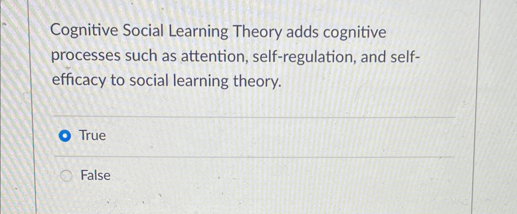 Solved Cognitive Social Learning Theory adds cognitive | Chegg.com