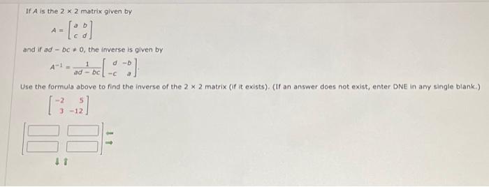 Solved If A is the 2 x 2 matrix given by a b - [88] c d A = | Chegg.com