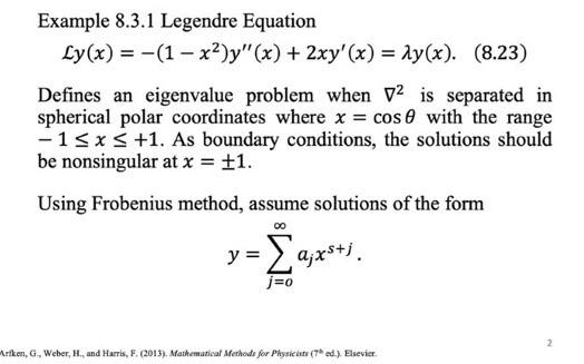 Solved Example 8.3.1 Legendre Equation | Chegg.com