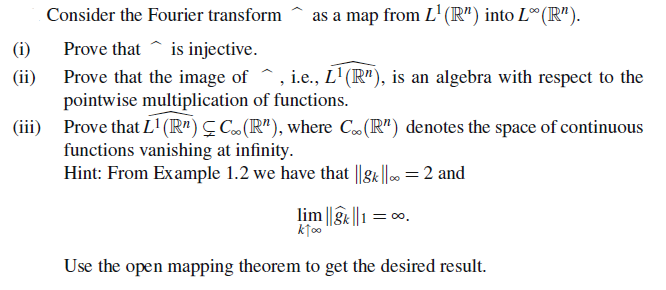 Solved Consider the Fourier transform ???? ﻿as a map from | Chegg.com