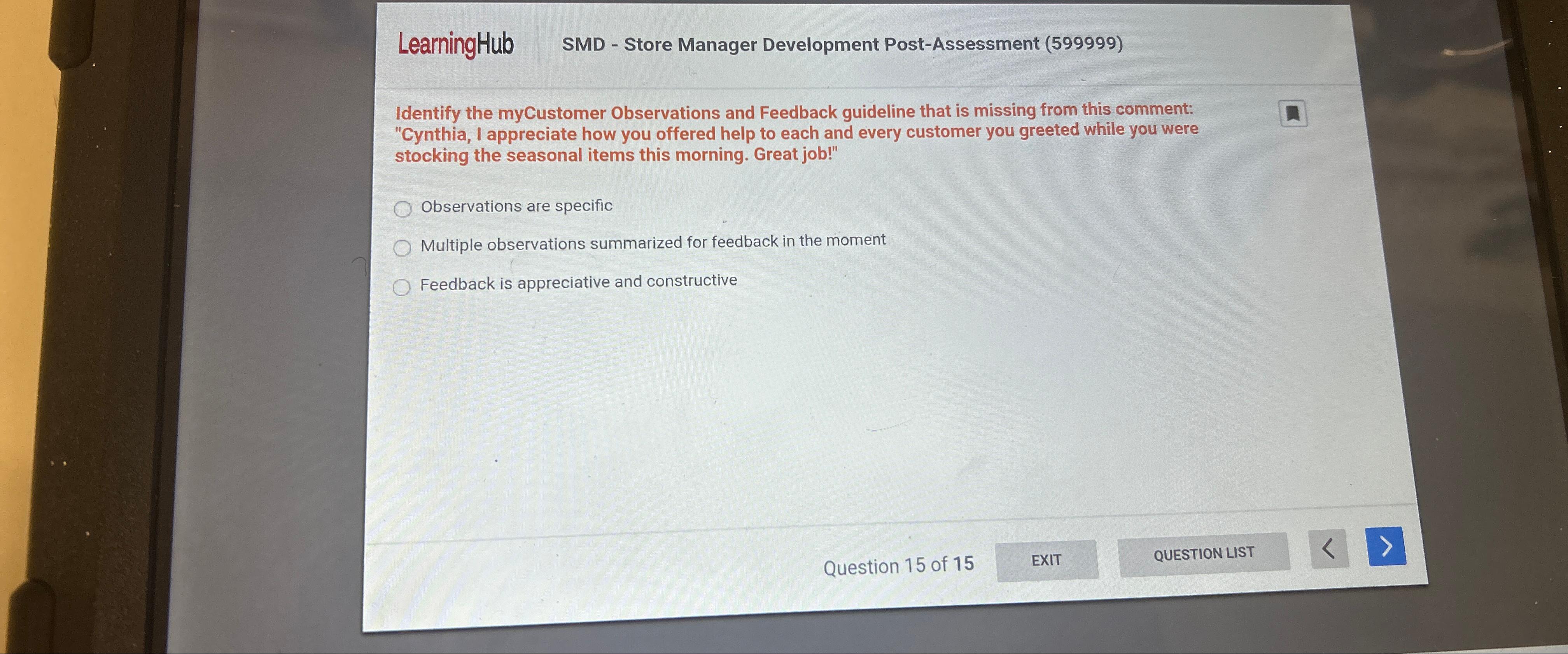 Solved LearningHubSMD - ﻿Store Manager Development | Chegg.com