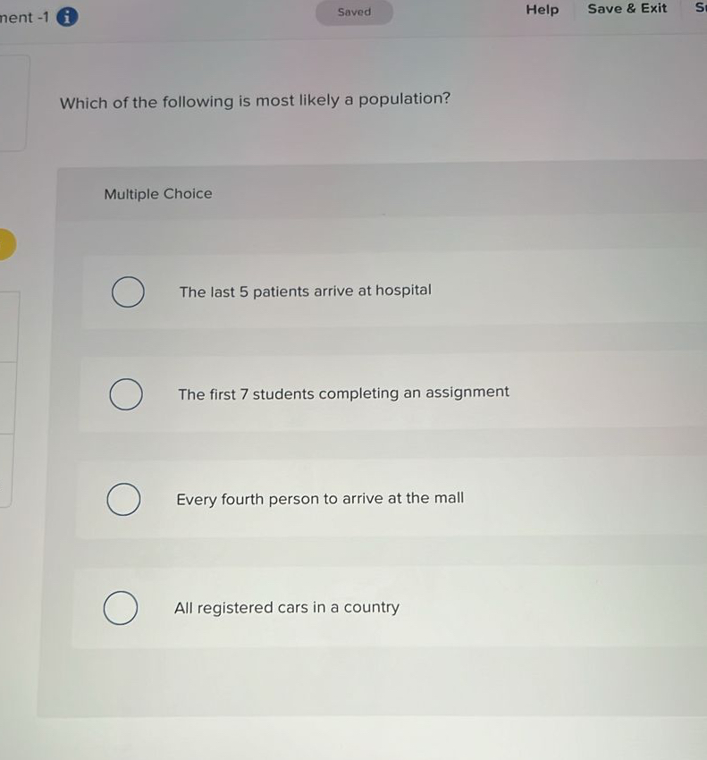 Solved Which of the following is most likely a | Chegg.com