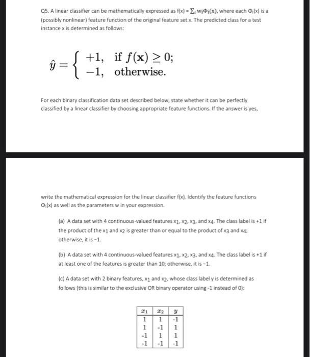 Solved Q6. Given a perceptron with two input features, a | Chegg.com