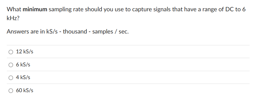 Solved What minimum sampling rate should you use to capture | Chegg.com