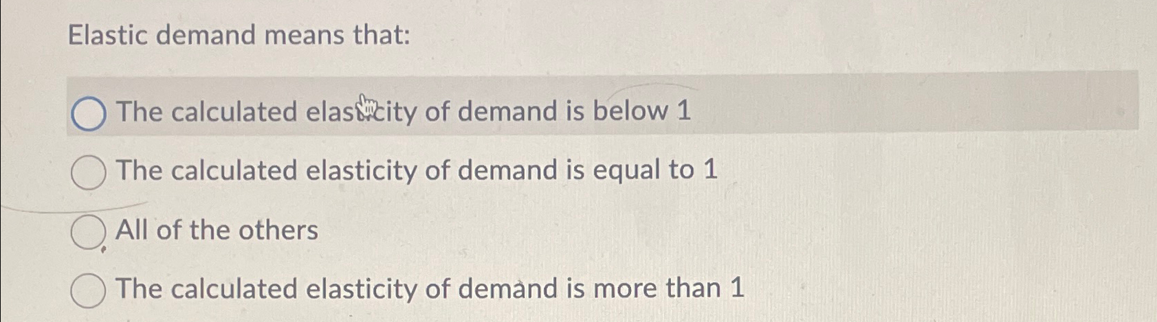 Solved Elastic demand means that:The calculated elas s.The | Chegg.com