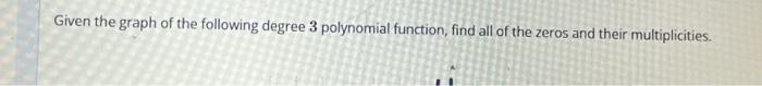 Given the graph of the following degree 3 polynomial | Chegg.com