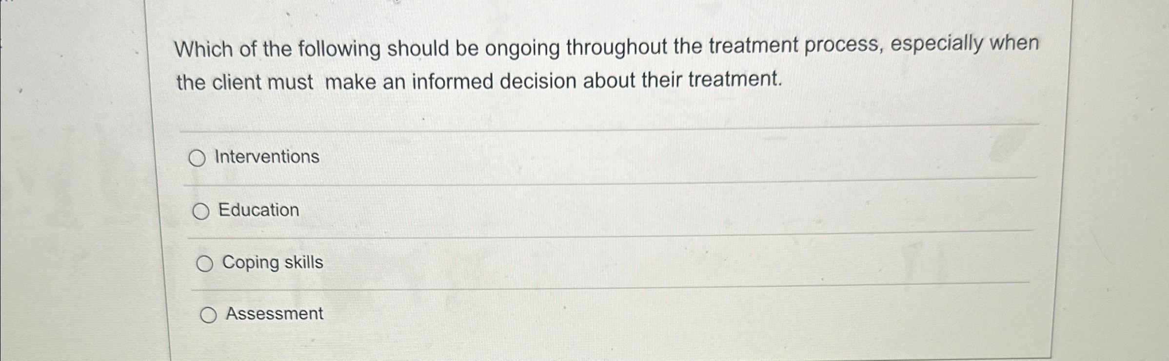 Solved Which of the following should be ongoing throughout | Chegg.com